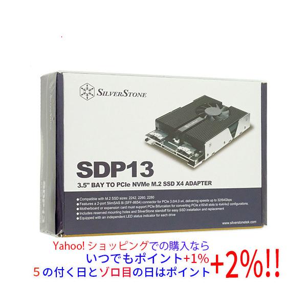 【商品名：】SILVERSTONE 3.5インチベイ PCIe NVMe M.2 SSD x4アダプタ SST-SDP13B [M.2]　／　【商品状態：】新品。　／　【検索用キーワード：】 3.5インチベイ PCIe NVMe M.2 S...