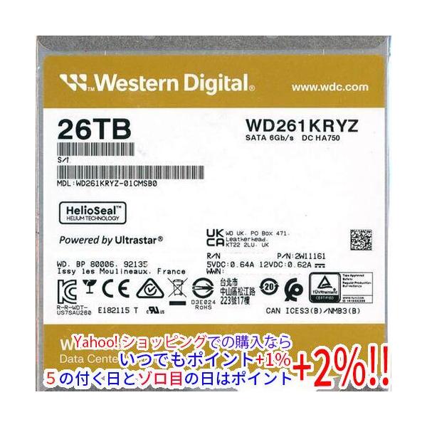 【商品名：】Western Digital製HDD WD261KRYZ 26TB SATA600 7200　／　【商品状態：】新品です。　／　【検索用キーワード：】≪WESTERN DIGITAL ハードディスク 3.5インチ 7200≫ ...