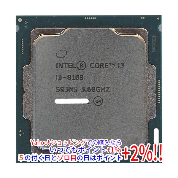 【商品名：】Core i3 8100 3.6GHz 6M LGA1151 65W SR3N5　／　【商品状態：】動作確認済の中古品です。／ ／ ※中古品ですので、傷、汚れ等ある場合がございます。ご理解の上、ご検討お願いします。　／　【検索用...