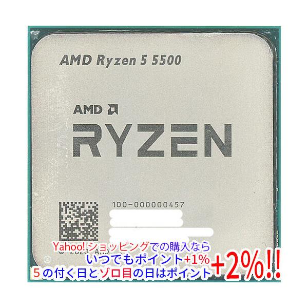 【商品名：】AMD Ryzen 5 5500 100-100000457 3.6GHz Socket AM4　／　【商品状態：】 動作確認済みの中古品です。／ ／ ※中古品ですので、傷、汚れ等ある場合がございます。／ ご理解の上、ご検討お願...
