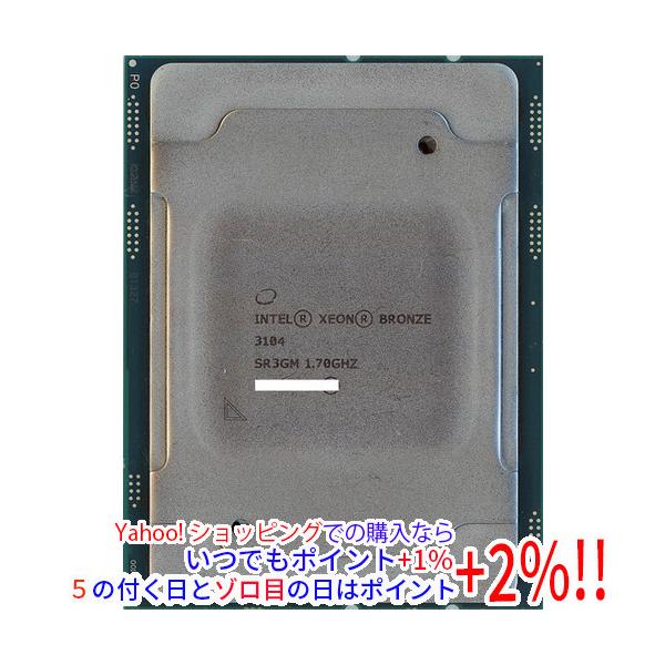 【商品名：】Intel Xeon Bronze 3104 1.7GHz 85W LGA3647 SR3GM　／　【商品状態：】動作確認済みの中古品です。／ ／ ※中古品ですので、傷、汚れ等ある場合がございます。／ ご理解の上、ご検討お願いし...