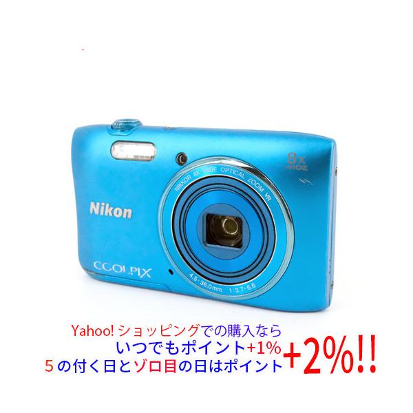 【商品名：】Nikon製 デジカメ COOLPIX S3600 ブルー/2005万画素 訳あり　／　【商品状態：】動作確認済みの中古品です。／ ／ ※液晶に傷、電池カバーに割れがあります。／ ／ ※レンズカバーが閉まりません。／／※中古品で...