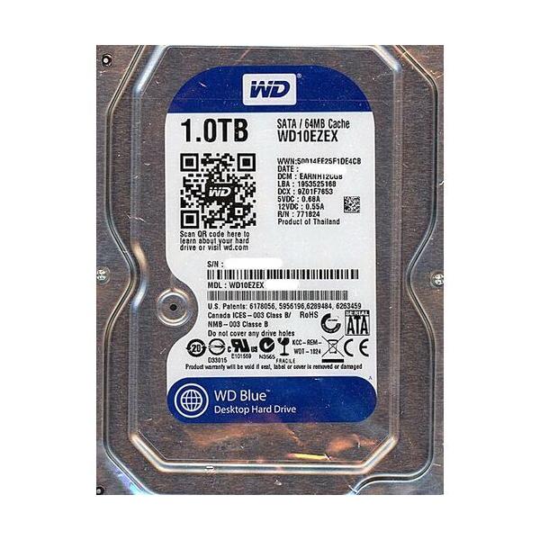 【商品名：】Western Digital製HDD WD10EZEX 1TB SATA600 7200 8000〜9000時間以内　／　【商品状態：】動作確認済の中古品です。／／※中古品ですので、傷、汚れ等ある場合がございます。ご理解の上、...