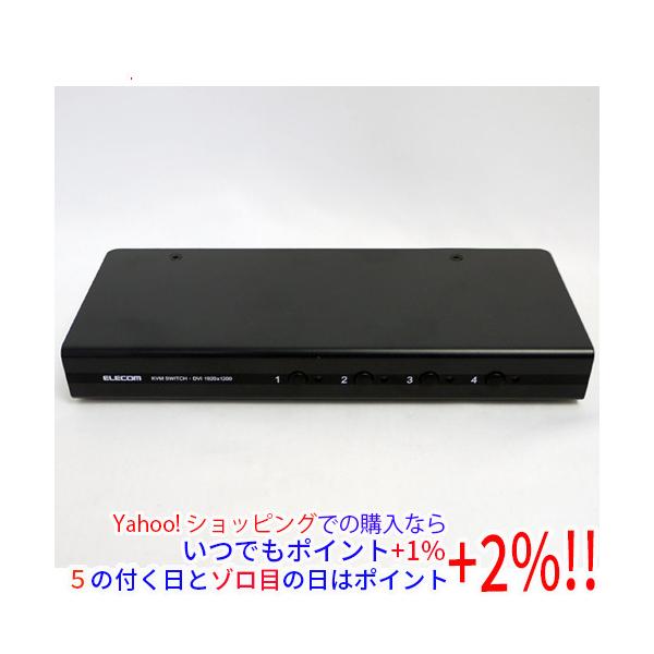 【商品名：】ELECOM DVI対応パソコン切替器 KVM-DVHDU4　／　【商品状態：】動作確認済の中古品です。／／※中古品ですので、傷、汚れ等ある場合がございます。ご理解の上、ご検討お願いします。　／　【検索用キーワード：】≪エレコム...