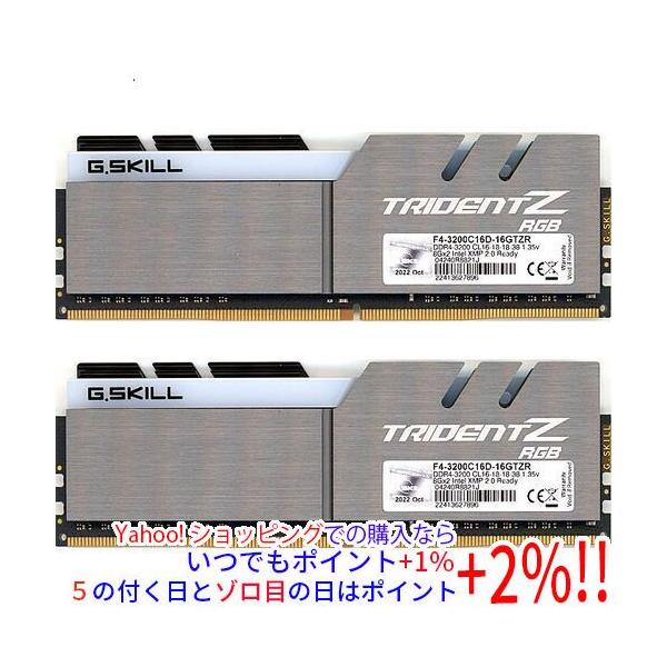 【商品名：】G.Skill デスクトップ用 F4-3200C16D-16GTZR DDR4 PC4-25600 8GB 2枚組　／　【商品状態：】動作確認済の中古品です。／／※中古品ですので、傷、汚れ等ある場合がございます。／ご理解の上、ご...