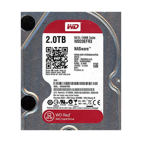 【商品名：】Western Digital HDD WD20EFRX 2TB SATA600 9000〜10000時間以内　／　【商品状態：】動作確認済みの中古品です。／※中古品のため、使用感や傷、汚れ等がある場合がございます。／使用時間 ...