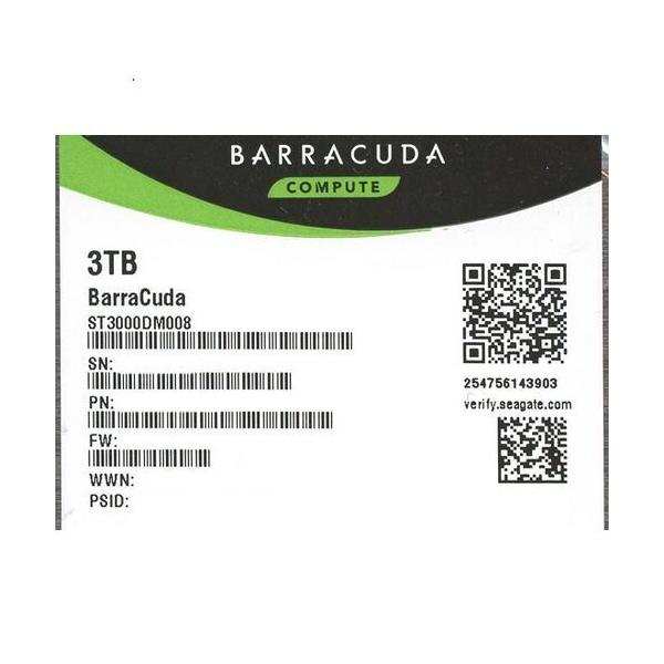【商品名：】SEAGATE HDD ST3000DM008 3TB SATA600 7200 1000〜2000時間以内　／　【商品状態：】動作確認済みの中古品です。／※中古品のため、使用感や傷、汚れ等がある場合がございます。／使用時間 1...