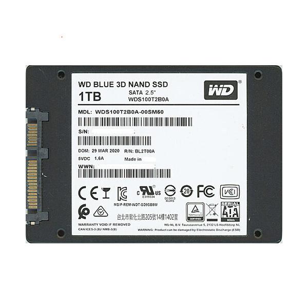 【商品名：】Western Digital製 SSD WD Blue 3D NAND SATA WDS100T2B0A 0〜100時間以内　／　【商品状態：】動作確認済みの中古品です。／／※中古品ですので、傷、汚れ等ある場合がございます。／...