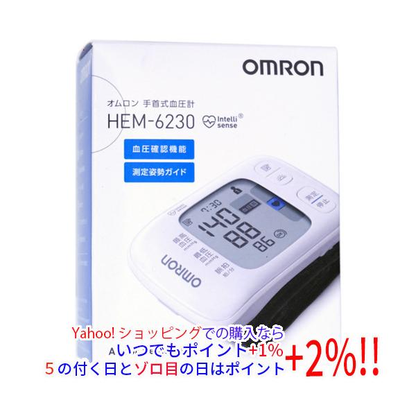 【商品名：】オムロン 手首式血圧計 HEM-6230　／　【商品状態：】新品です。　／　【検索用キーワード：】 HEM-6230　／　【型番：】HEM-6230　／　【商品説明：】電源ONから約1.5秒で測定を開始するクイックスタート。／ ...