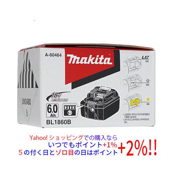 【商品名：】マキタ リチウムイオンバッテリー 6Ah BL1860B A-60464 雪マーク付き　／　【商品状態：】新品です。　／　【検索用キーワード：】≪makita 18V 6.0Ah その他の工具≫ BL1860B　／　【型番：】A...