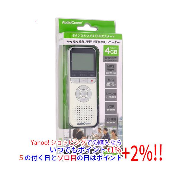 【商品名：】OHM AudioComm デジタルICレコーダー 4GB ICR-U134N ホワイト　／　【商品状態：】新品　／　【検索用キーワード：】≪オーム電機≫ AudioComm ICR-U134N [ホワイト]　／　【型番：】Au...
