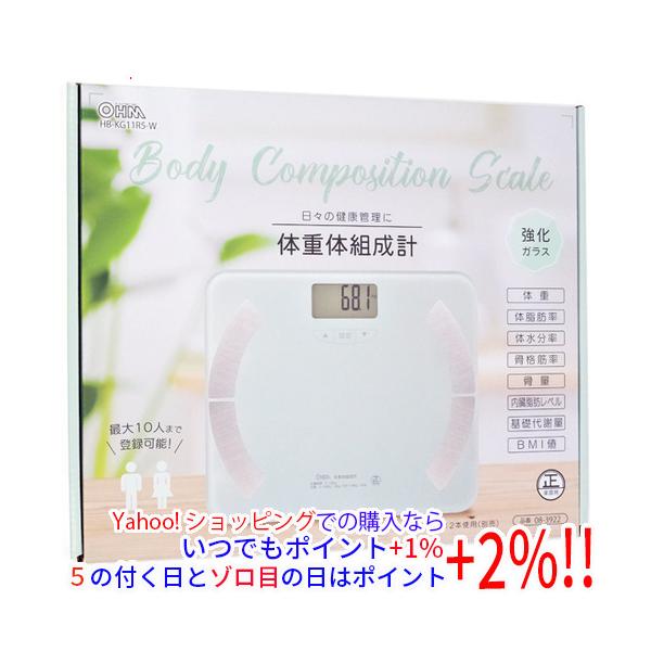 【商品名：】オーム電機 体重体組成計 HB-KG11R5-W ホワイト　／　【商品状態：】新品　／　【検索用キーワード：】≪体脂肪計 体重計≫ HB-KG11R5-W [ホワイト]　／　【型番：】HB-KG11R5-W [ホワイト]　／　【...