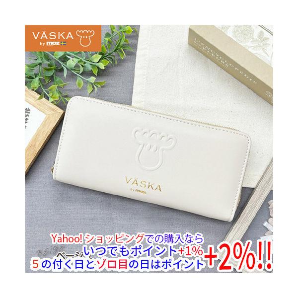 【商品名：】【新品(開封のみ)】 VASKA by moz エンボスフェイス ラウンドファスナー長財布 VMS-0071 ベージュ　／　【商品状態：】新品未使用です。　／　【検索用キーワード：】≪即納 長財布≫ VMS-0071 ベージュ　...