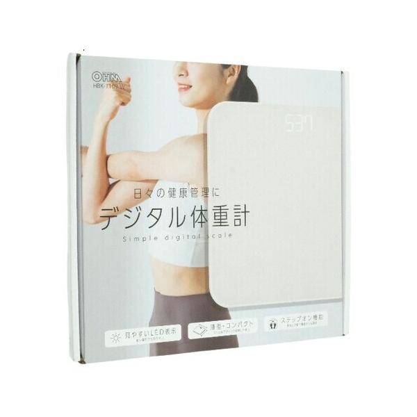 【商品名：】オーム電機 デジタル体重計 薄型 コンパクト HBK-T109-W ホワイト　／　【商品状態：】新品の商品です。　／　【検索用キーワード：】≪体脂肪計 体重計≫ HBK-T109-W　／　【型番：】HBK-T109-W　／　【商...