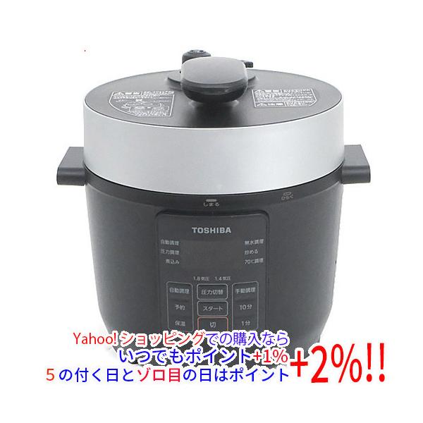 【商品名：】TOSHIBA 電気圧力鍋 3.0L RCP-30R-K ブラック 元箱あり　／　【商品状態：】通電確認済の中古品です。／ ／ ※中古品ですので、傷、汚れ、焦げ跡、内釜のコーティング剥がれ等ある場合がございます。ご理解の上、ご検...
