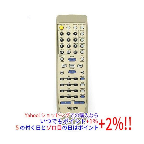 【商品名：】ONKYO オーディオリモコン RC-600　／　【商品状態：】動作確認済の中古品です。／／※本体が日焼けしています。／／※中古品ですので、傷、汚れ等がございます。／ご理解の上、ご検討お願いします。　／　【検索用キーワード：】≪...