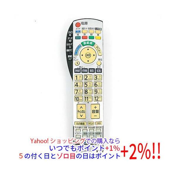 【商品名：】Panasonic テレビ用リモコン N2QAYB000201 ボタンカバーなし　／　【商品状態：】動作確認済の中古品です。／／※リモコン下部のカバーがありません。／※本体に激しい日焼けがあります。／／※中古品ですので、傷、汚れ...