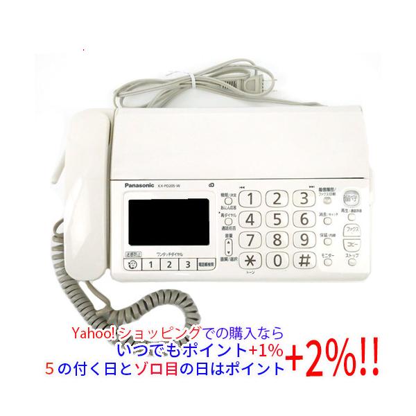 【商品名：】Panasonic 普通紙ファクス 親機のみ KX-PD205-W 本体のみ　／　【商品状態：】動作確認済みの中古品です。／※中古品のため、使用感や傷、汚れ等がある場合がございます。　／　【検索用キーワード：】≪パナソニック F...