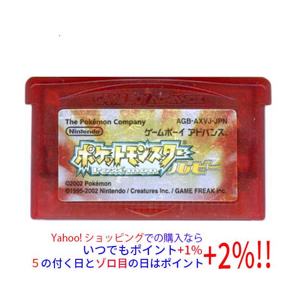 【商品名：】ポケットモンスタールビー GBA  ソフトのみ ラベルなし　／　【商品状態：】開封済みの中古品です。※ソフトのみの出品です。※ラベルに染み・キズ・日焼けなどの傷みが見られます。(画像はイメージです。)／ ／ ※本商品は、製品の性...