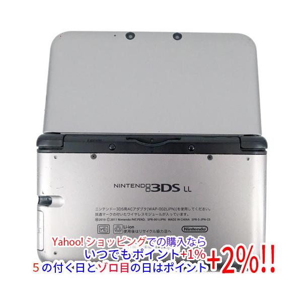 【商品名：】任天堂 ニンテンドー3DS LL シルバーXブラック SPR-S-VKAA 本体のみ　／　【商品状態：】動作確認済みの中古品です。／※中古品のため、使用感や傷、汚れ等がある場合がございます。　／　【検索用キーワード：】≪任天堂 ...