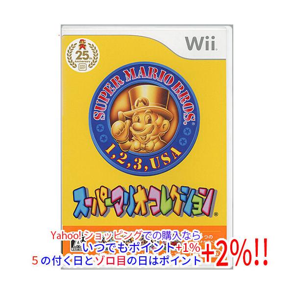 【商品名：】スーパーマリオコレクション Wii 説明書なし・ディスク傷・カバー・ケースいたみ　／　【商品状態：】開封済みの中古品です。☆ケース付き！※説明書はありません。※紙カバーに汚れ・破れまたケースに割れ・日焼けなどの傷みが見られます。...
