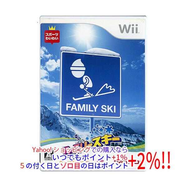 【商品名：】ファミリースキー Wii ディスク傷　／　【商品状態：】開封済みの中古品です。☆ケース・説明書付き！／／※ディスク全体に薄い傷が見られますが、ゲームのプレイには問題ないレベルとなっております。／／※本商品は、製品の性質上、返品は...