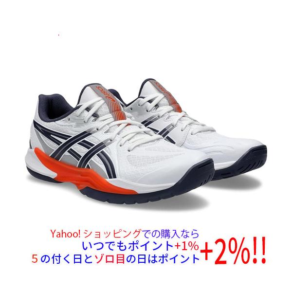 【商品名：】asics アシックス 25.0cm ハンドボールシューズ POWERBREAK FF 1071A101 ホワイト/ノヴァオレンジ　／　【商品状態：】新品　／　【検索用キーワード：】≪即納≫ 25.0cm ハンドボールシューズ ...