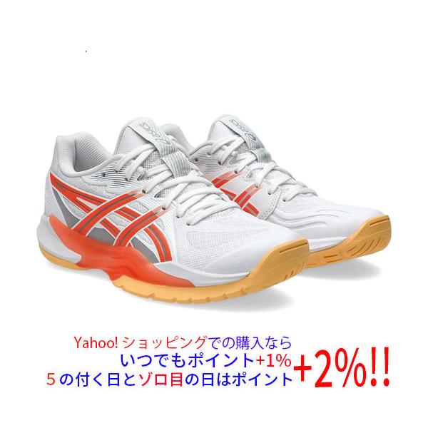【商品名：】asics アシックス 24.5cm ハンドボールシューズ レディース POWERBREAK FF 1072A104 102 ホワイト/ビビッド コーラル　／　【商品状態：】新品　／　【検索用キーワード：】≪即納≫ 24.5cm...