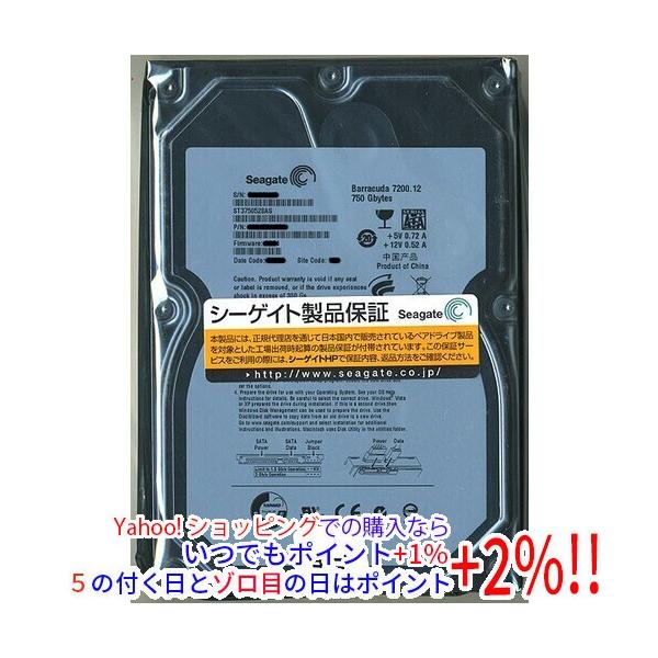【商品名：】SEAGATE製HDD ST3750528AS 750GB SATA300 7200　／　【商品状態：】新品(バルク品)　／　【検索用キーワード：】≪ハードディスク ハードディスク・HDD(3.5インチ) (750GB 7200...
