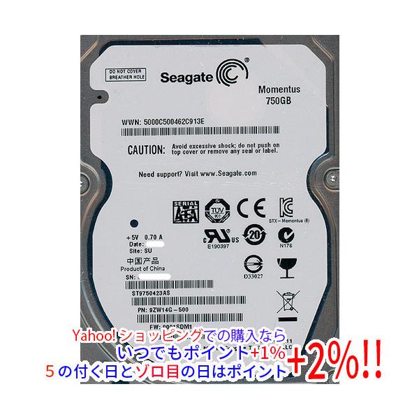 【商品名：】SEAGATE製HDD ST9750423AS 750GB 5400rpm　／　【商品状態：】新品です。／ 国内正規代理店では、ありませんのでメーカー保障はございません。　／　【検索用キーワード：】≪ハードディスク ハードディス...