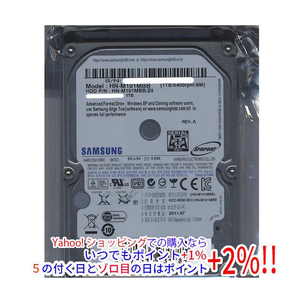【商品名：】Samsung製 ノート用HDD 2.5inch HN-M101MBB 1TB 9.5mm　／　【商品状態：】新品　／　【検索用キーワード：】≪サムソン サムスン ハードディスク ハードディスク・HDD(2.5インチ) HN-M...