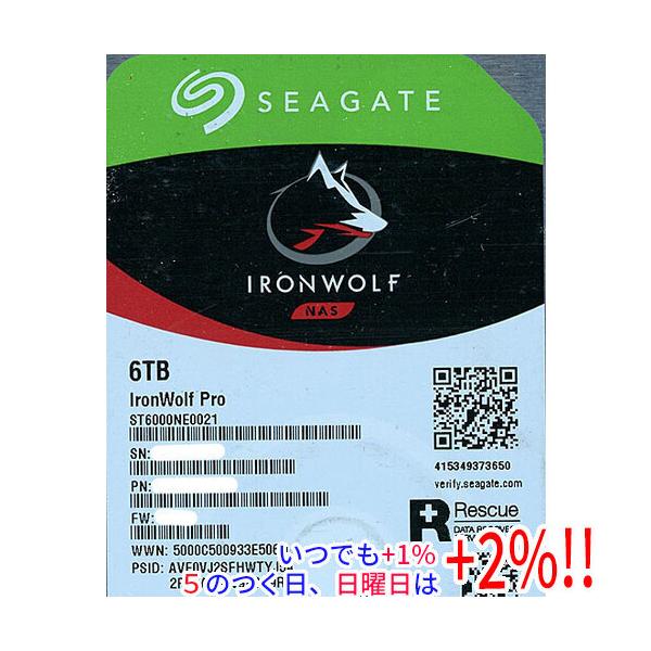 【商品名：】SEAGATE製HDD ST6000NE0021 6TB SATA600 7200　／　【商品状態：】新品です。バルク品。国内正規代理店では、ありませんのでメーカー保障はございません。　／　【検索用キーワード：】≪ハードディスク...