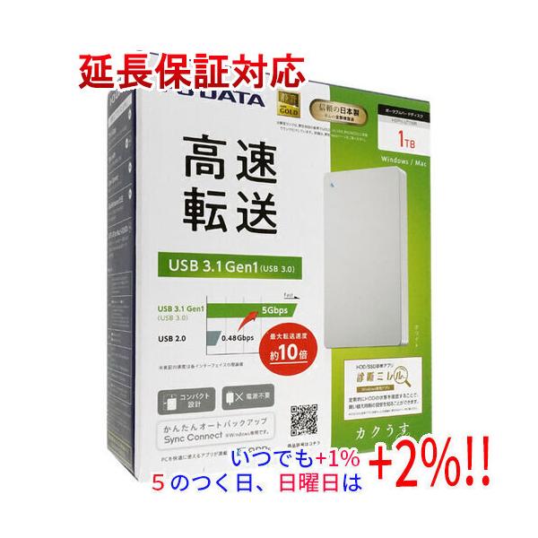 【商品名：】I-O DATA製PortableHD HDPH-UT1WR 1TB ホワイト　／　【商品状態：】新品　／　【検索用キーワード：】≪IODATA アイオーデータ ポータブル 外付け ハードディスク≫ HDPH-UT1WR [ホワ...