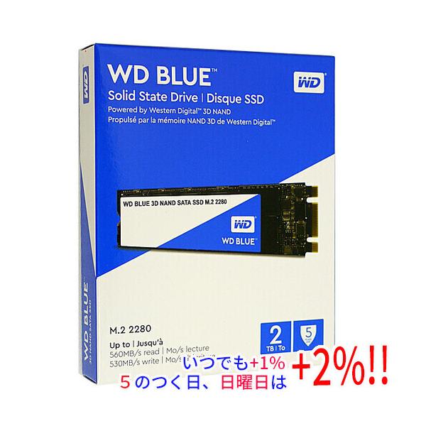 【商品名：】Western Digital製 SSD WD Blue 3D NAND SATA WDS200T2B0B-EC 2TB　／　【商品状態：】新品　／　【検索用キーワード：】≪即納≫ WD Blue 3D NAND SATA WD...