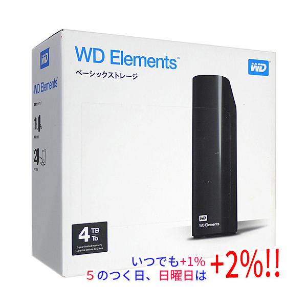 【商品名：】WesternDigital製 外付HD WD Elements Desktop WDBBKG0040HBK-JESN 4TB　／　【商品状態：】新品です。　／　【検索用キーワード：】≪WESTERN DIGITAL 外付け ハ...