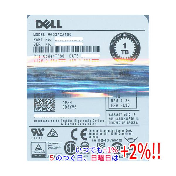 【商品名：】DELL MG03ACA100 1TB SATA600 7200　／　【商品状態：】新品です。　／　【検索用キーワード：】≪ハードディスク 東芝 3.5インチ≫ MG03ACA100 [1TB SATA600 7200]　／　【...