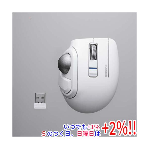 【商品名：】ELECOM bitra USB無線/Bluetoothトラックボール 5ボタン/親指操作 M-MT1MRSWH ホワイト　／　【商品状態：】新品　／　【検索用キーワード：】 M-MT1MRSWH [ホワイト]　／　【型番：】M...