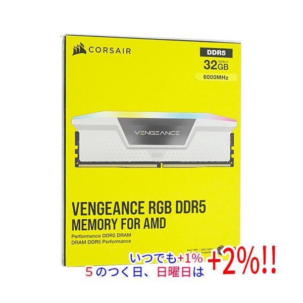【商品名：】Corsair デスクトップ用 CMH32GX5M2E6000Z36W DDR5 PC5-48000 16GB 2枚組　／　【商品状態：】新品です。　／　【検索用キーワード：】≪メモリー 2枚組≫ CMH32GX5M2E6000...
