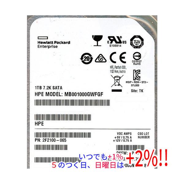 【商品名：】【新品訳あり(箱きず・やぶれ)】 SEAGATE製HDD ST1000NM0008 1TB SATA600 7200　／　【商品状態：】本商品は、バルク品の新品です。／ 付属品はありません。／／※本商品はHP向けの商品となります...