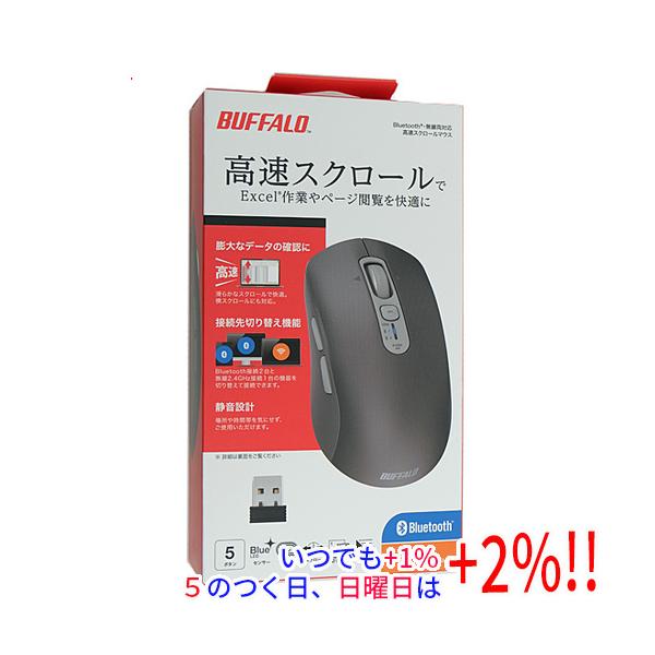 【商品名：】BUFFALO Bluetooth・無線(2.4GHz)両対応 高速スクロールホイール搭載マウス BSMBB700BK ブラック　／　【商品状態：】新品。　／　【検索用キーワード：】≪入力装置 バッファロー≫ BSMBB700B...