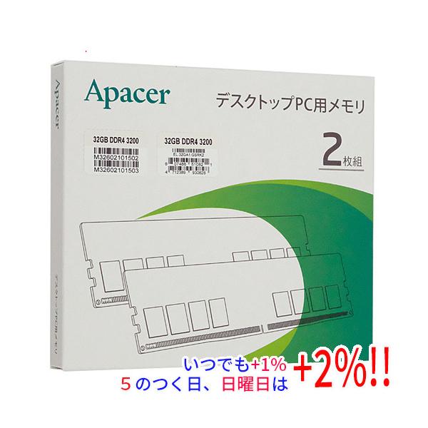 【商品名：】Apacer デスクトップ用 EL.32GA1.GSRK2 DDR4 PC4-25600 16GB 2枚組　／　【商品状態：】新品。　／　【検索用キーワード：】≪メモリー≫ EL.32GA1.GSRK2 [DDR4 PC4-25...