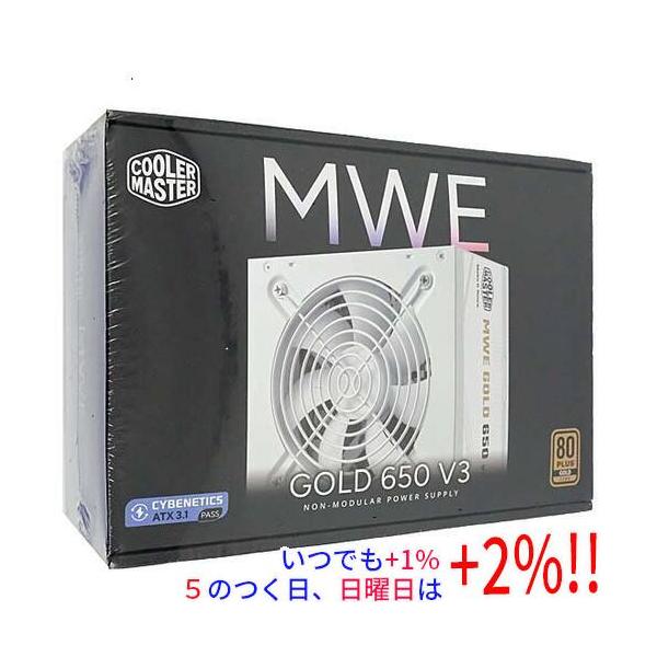 【商品名：】Cooler Master MWE Gold 650 V3 ATX 3.1 White Edition Non-Modular MPE-6502-ACAAG-3GJP ホワイト 650W　／　【商品状態：】新品の商品です。　／　...