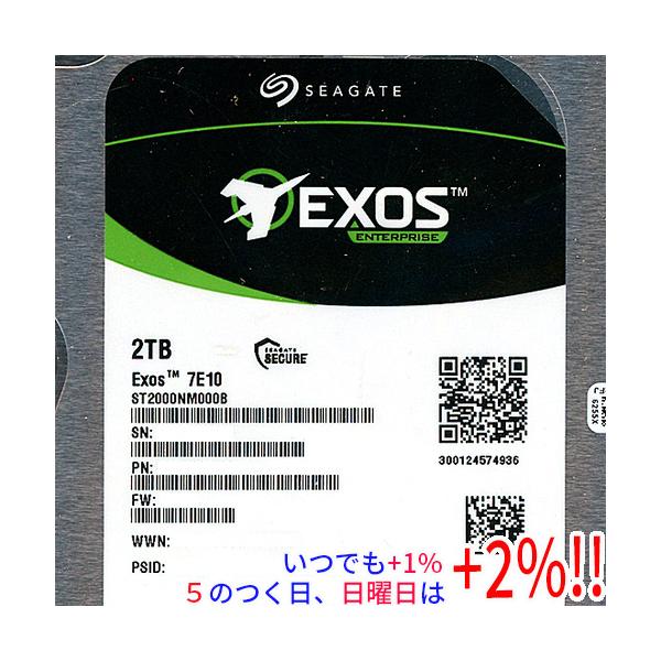 【商品名：】SEAGATE HDD ST2000NM000B 2TB SATA600 7200　／　【商品状態：】新品です。バルク品。国内正規代理店では、ありませんのでメーカー保障はございません。　／　【検索用キーワード：】≪ハードディスク...