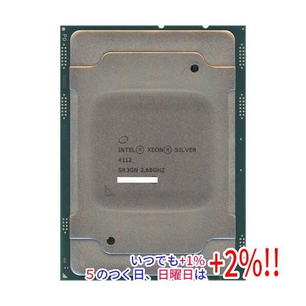 【商品名：】Xeon Silver 4112 2.6GHz 85W LGA3647 SR3GN　／　【商品状態：】動作確認済みの中古品です。／ ※中古品ですので、傷、汚れ等ある場合がございます。　／　【検索用キーワード：】≪intel イン...