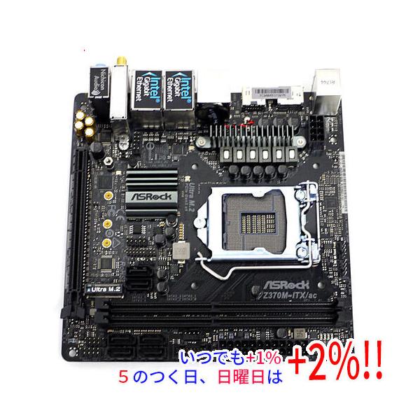 【商品名：】ASRock製 Mini-ITXマザーボード Z370M-ITX/ac LGA1151　／　【商品状態：】動作確認済みの中古品です。／ ／ ／ ※中古品ですので、傷、汚れ等ある場合がございます。ご理解の上、ご検討お願いします。　...