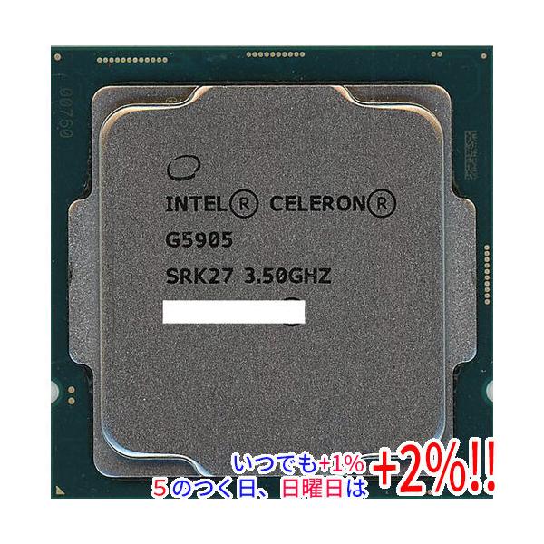 【商品名：】Celeron G5905 3.5GHz 4M LGA1200 SRK27　／　【商品状態：】動作確認済みの中古品です。／ ／ ※中古品ですので、傷、汚れ等ある場合がございます。／ ご理解の上、ご検討お願いします。　／　【検索用...