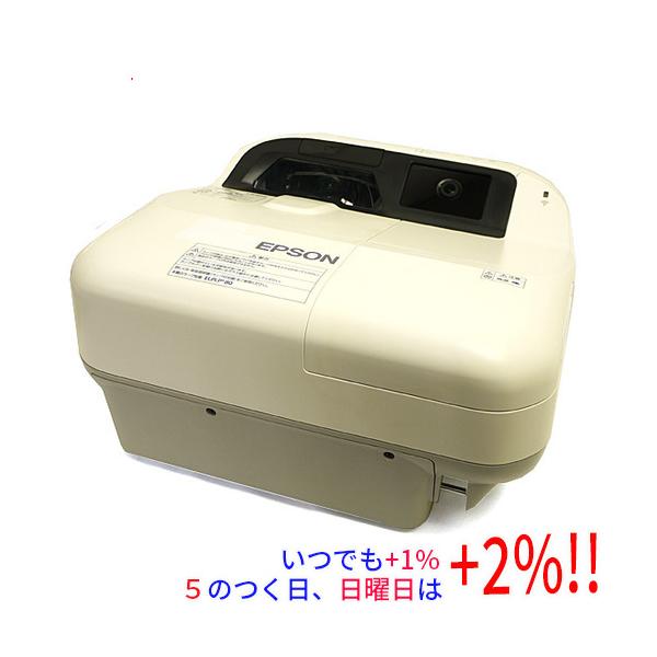 【商品名：】EPSON 超短焦点プロジェクター EB-590WT 3300ルーメン 本体・リモコンいたみ　／　【商品状態：】動作確認済の中古品です。／ ／ ※本体、リモコンが日焼けしております。／ ／ ※中古品ですので、傷、汚れがございます...