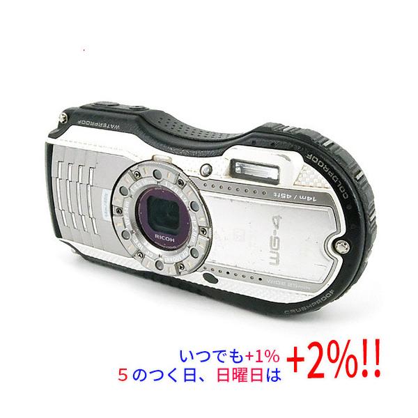 【商品名：】RICOH 防水デジタルカメラ WG-4 シルバー/1600万画素 本体のみ 本体いたみ　／　【商品状態：】動作確認済みの中古品です。／／※本体に割れ・キズ・汚れなどの傷みが見られます。／／※中古品ですので、傷、汚れ等がございま...