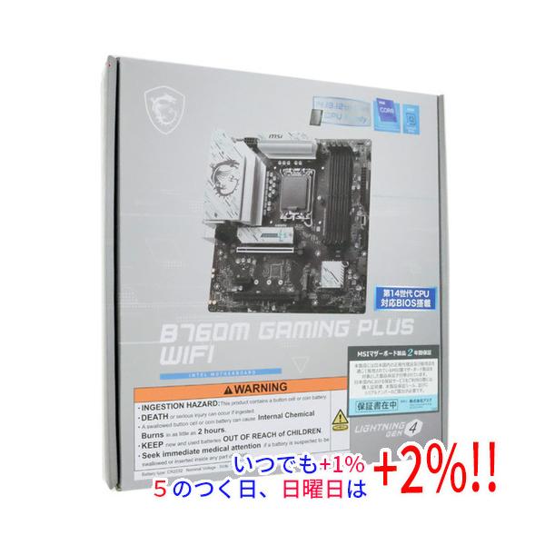 【商品名：】MSI製 MicroATXマザーボード B760M GAMING PLUS WIFI SocketAM5 未使用　／　【商品状態：】未使用品です。　／　【検索用キーワード：】 B760M GAMING PLUS WIFI　／　【...