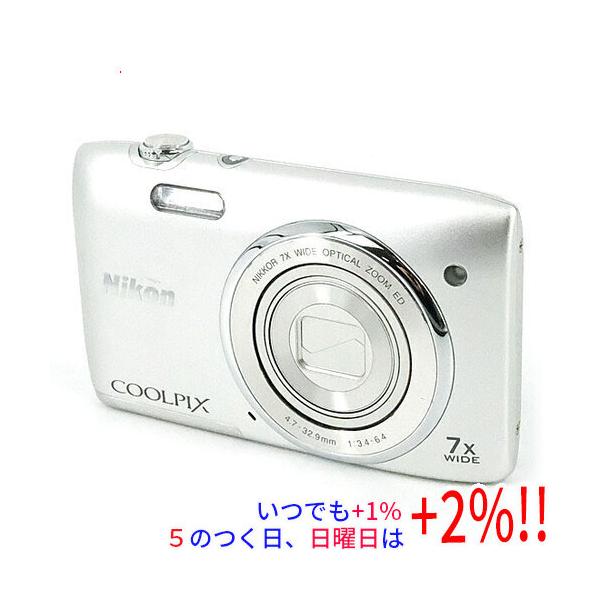 【商品名：】Nikon製 デジカメ COOLPIX S3400 液晶画面いたみ　／　【商品状態：】動作確認済の中古品です。／／※液晶画面に黄ばみが見られます。／／※中古品ですので、傷、汚れ等がございます。／ご理解の上、ご検討お願いします。　...